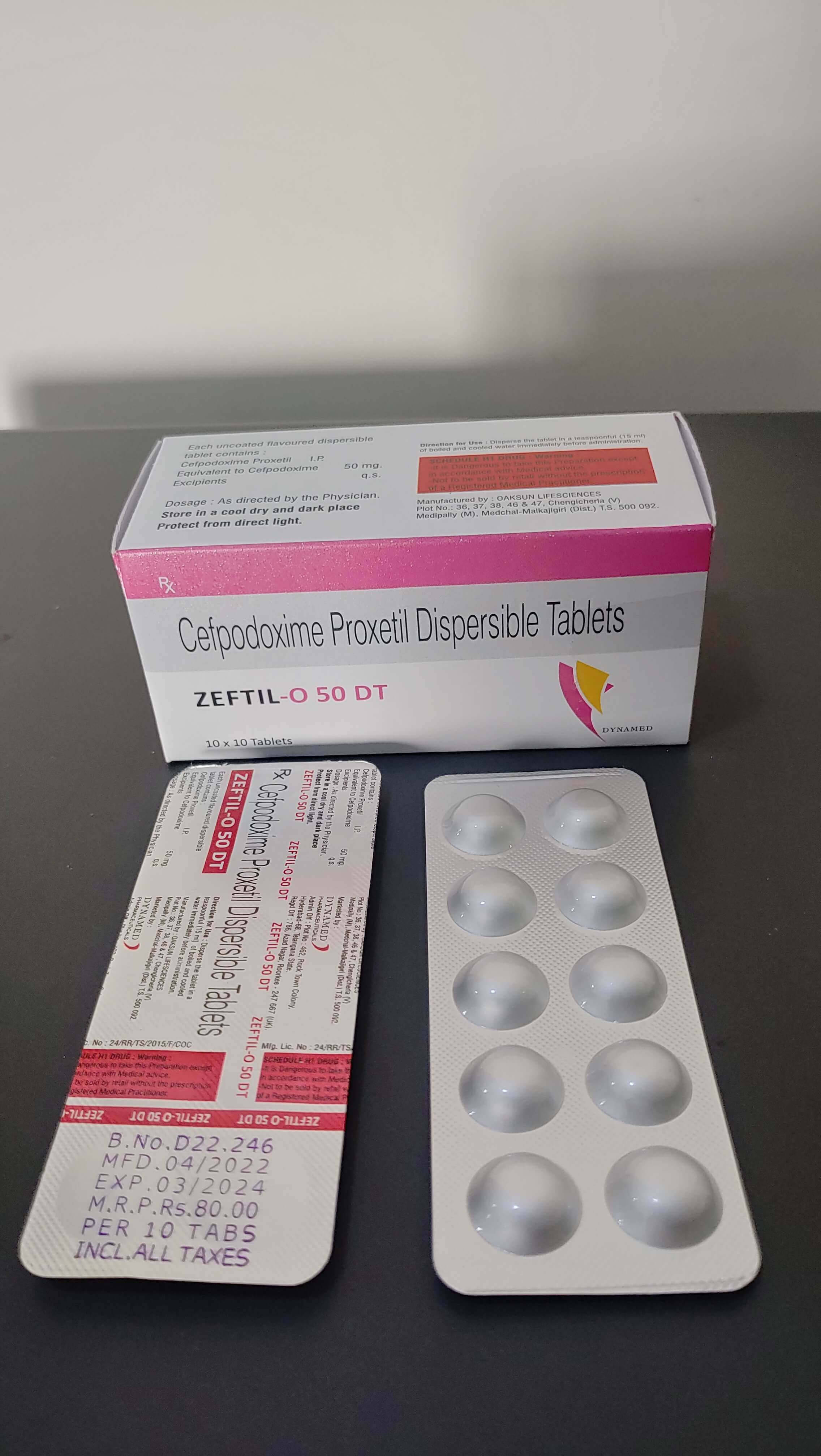Dynamed Pharmaceuticals, Zeftil o 50 dt in Hyderabad India